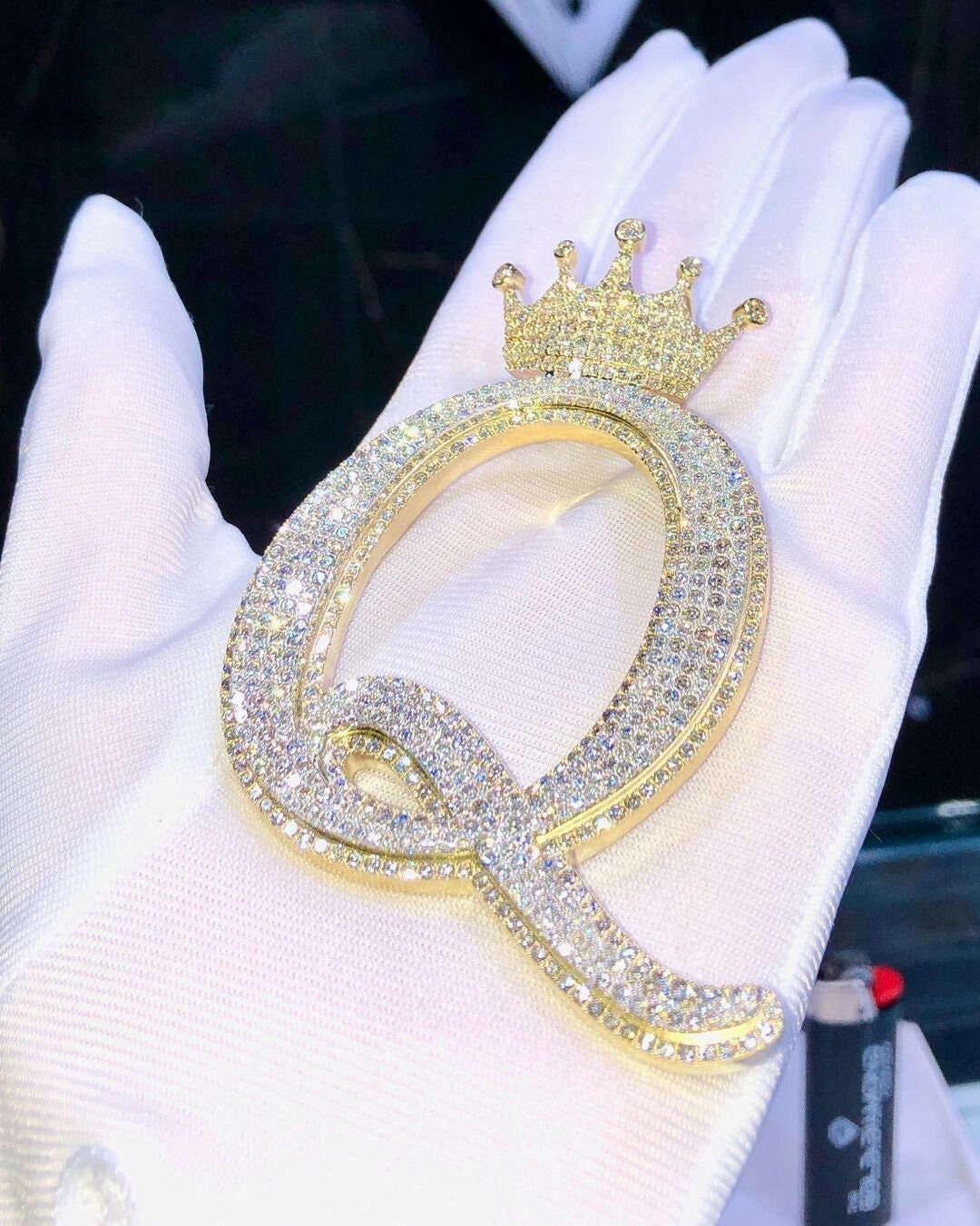 Fully Iced Out Charm Q Pendant VVS1 Moissanite Diamond Hip Hop Pendant ...