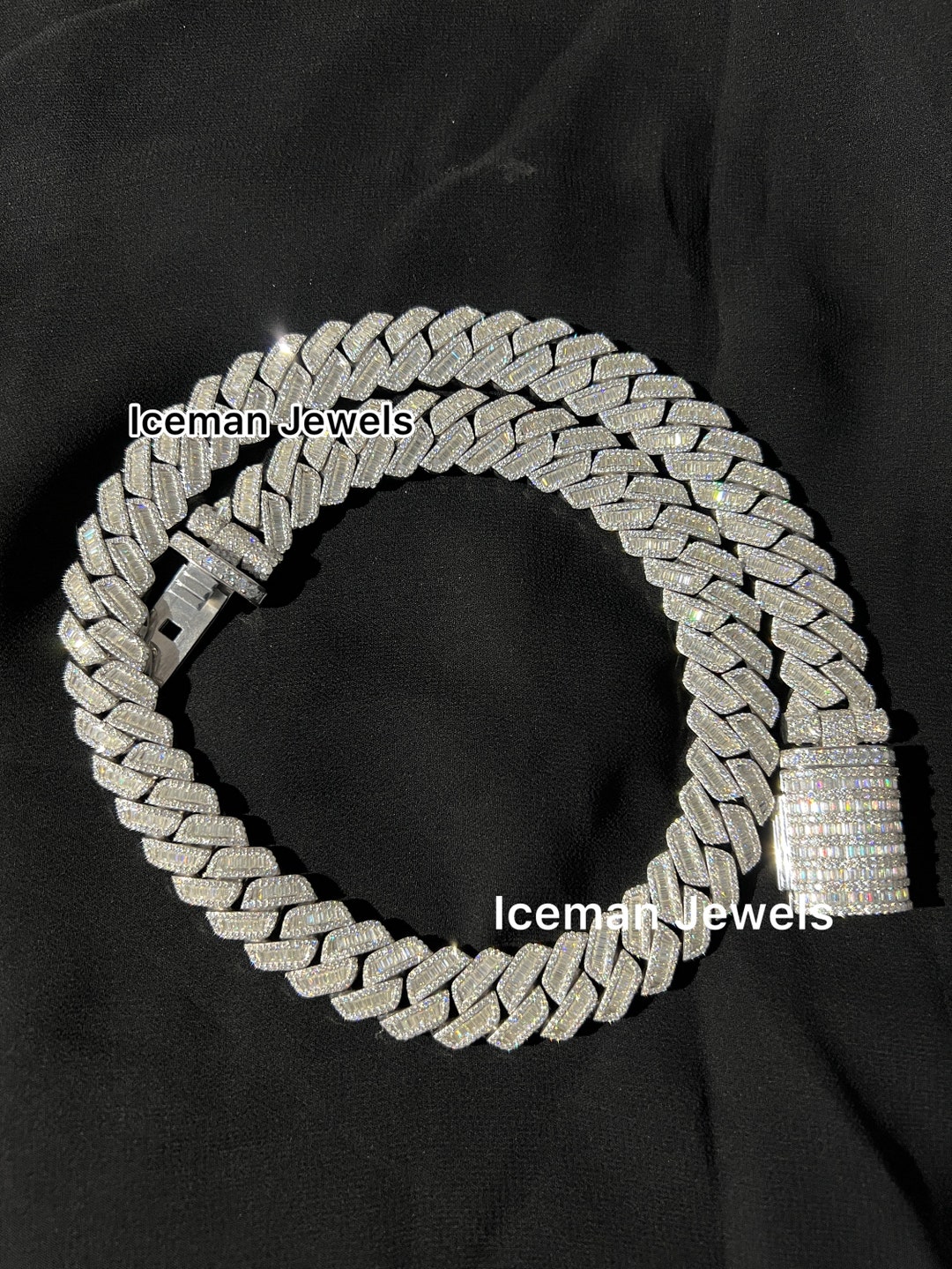 16.50mm VVS Diamond Iced Out Chain, VVS Moissanite Cuban Link Chain ...