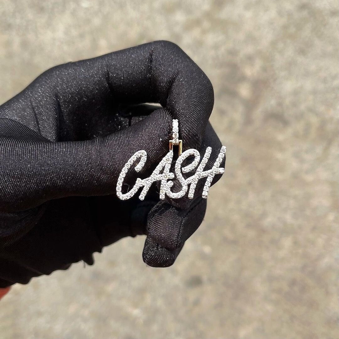 Custom Moissanite Pendant, Any Letters Silver VVS Moissanite Pendant ...