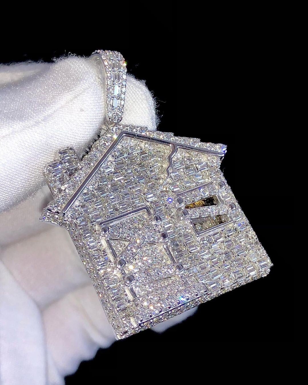 VVS Moissanite Custom Pendant, Custom Any Font Charm, Iced Out Logo ...