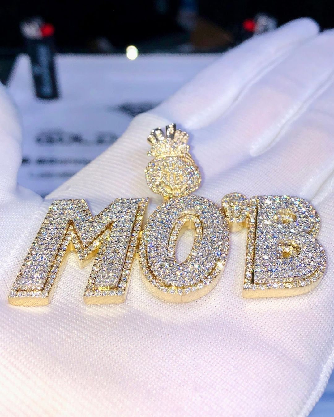 Custom Moissanite Pendant, Any Letters Silver VVS Moissanite Chain ...
