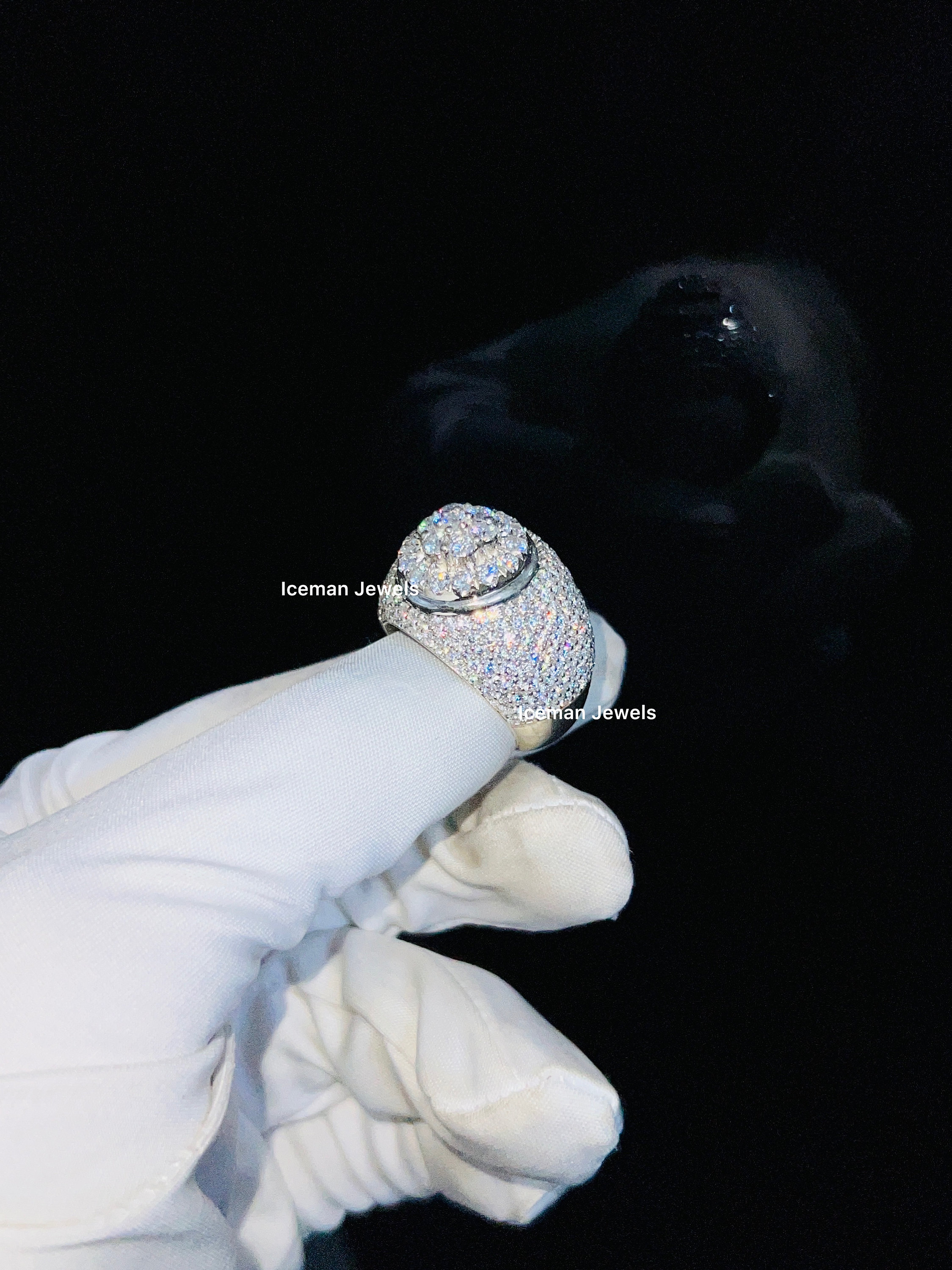 14k Gold VVS Diamond Champion Ring, Men's Iced Out Diamond Ring Hip Hop ...