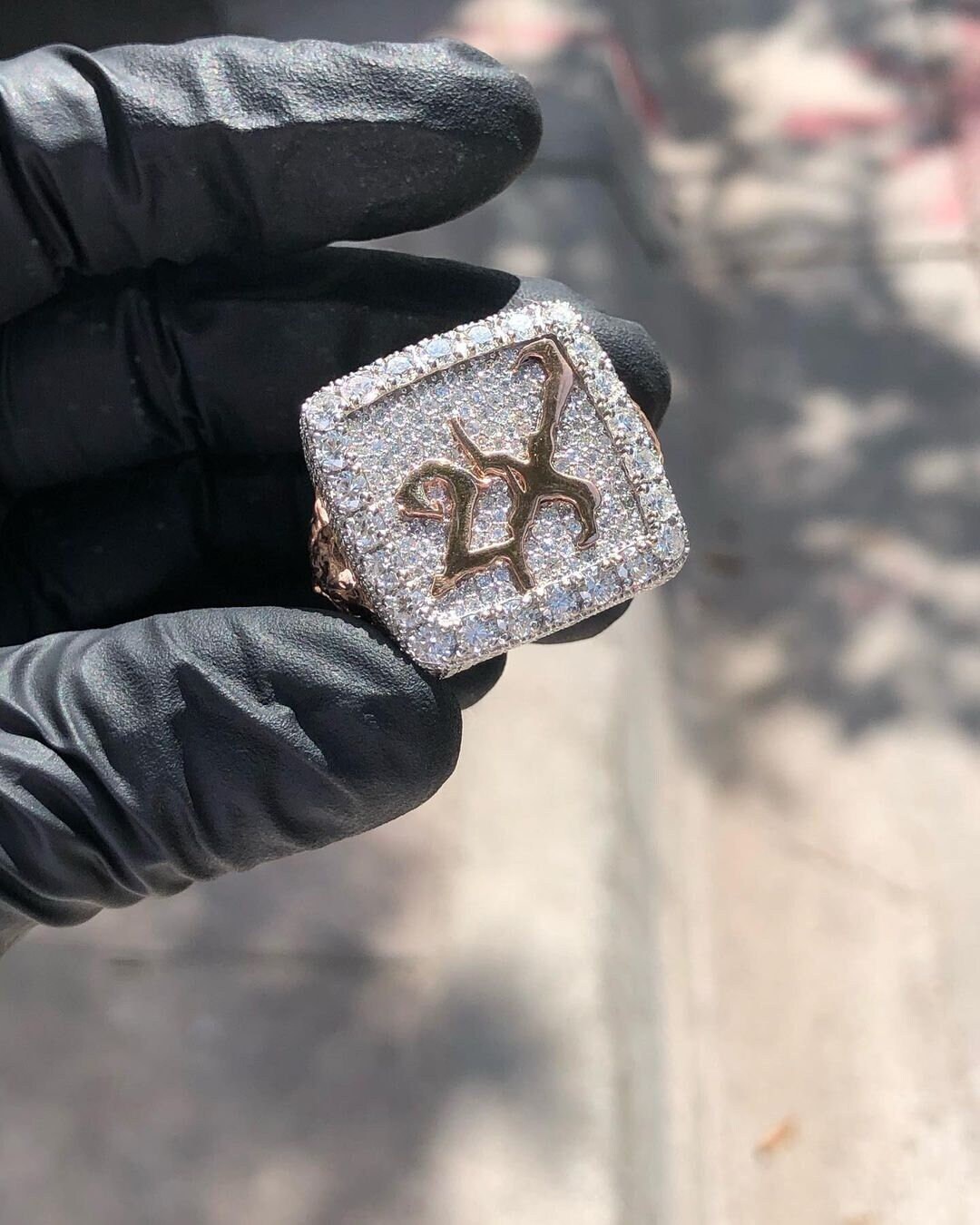 Custom Menhip Hop Ring, Iced Out Mens Ring Personalized Engagement Ring ...