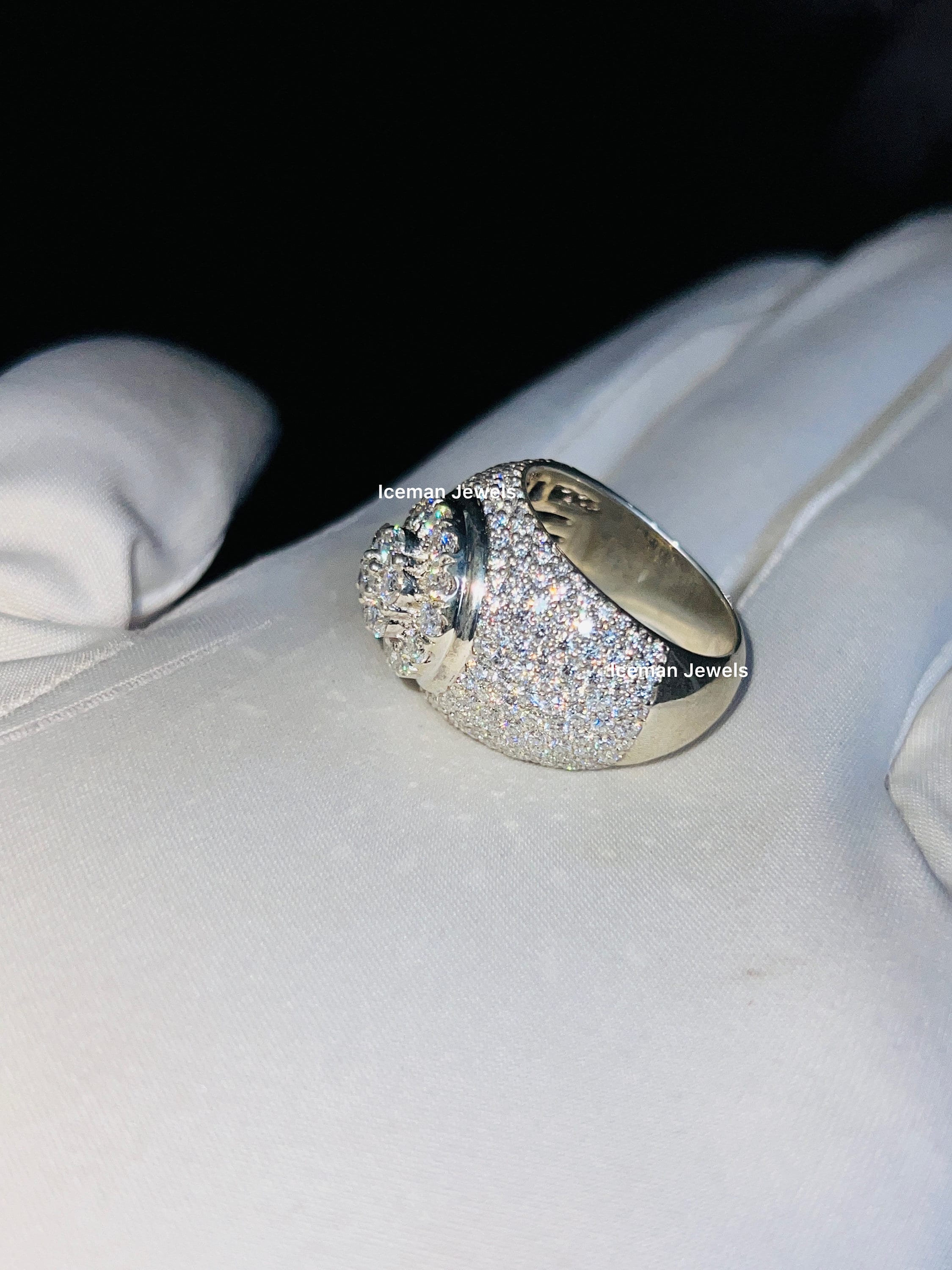 14k Gold VVS Diamond Champion Ring, Men's Iced Out Diamond Ring Hip Hop ...