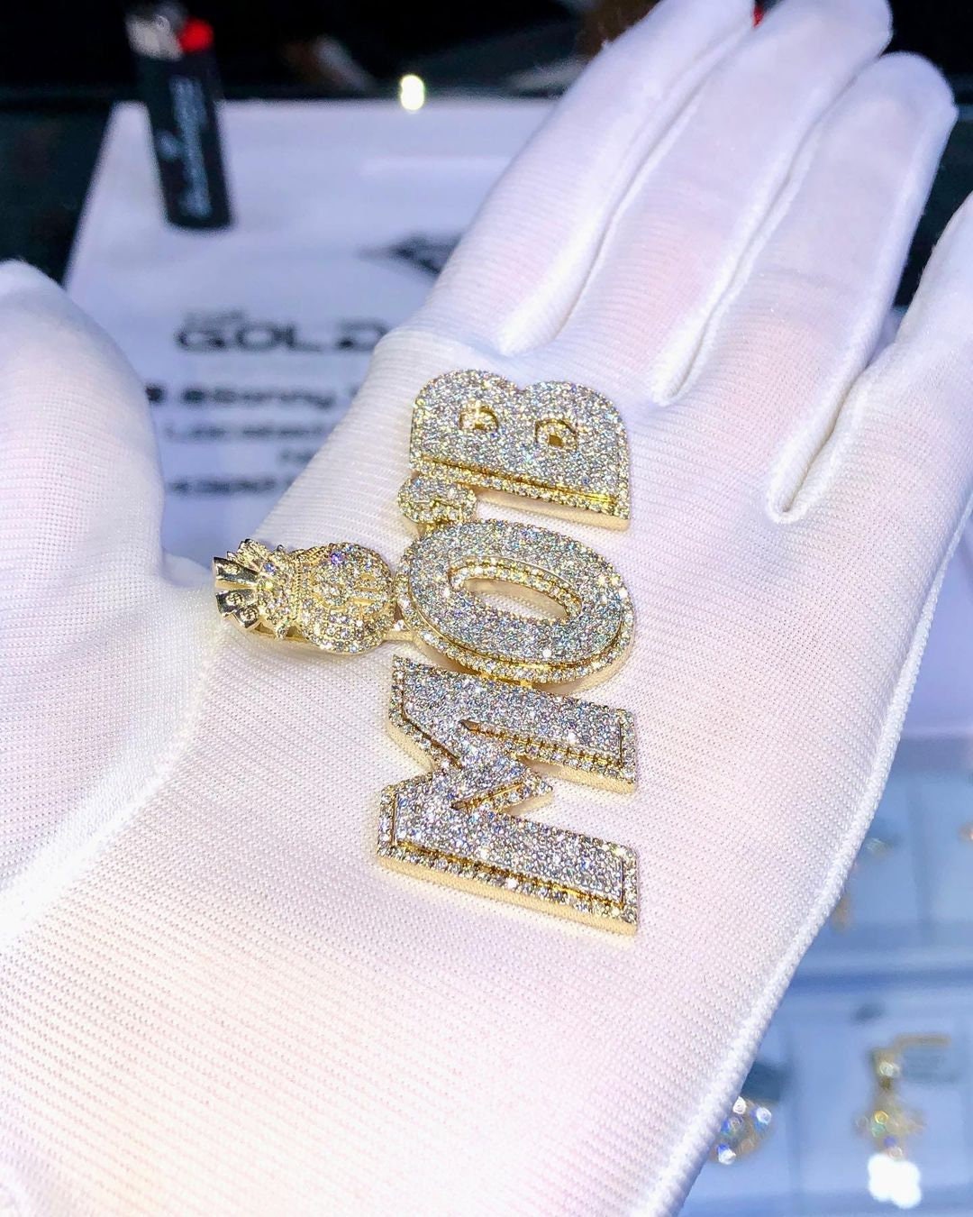 Custom Moissanite Pendant, Any Letters Silver VVS Moissanite Chain ...