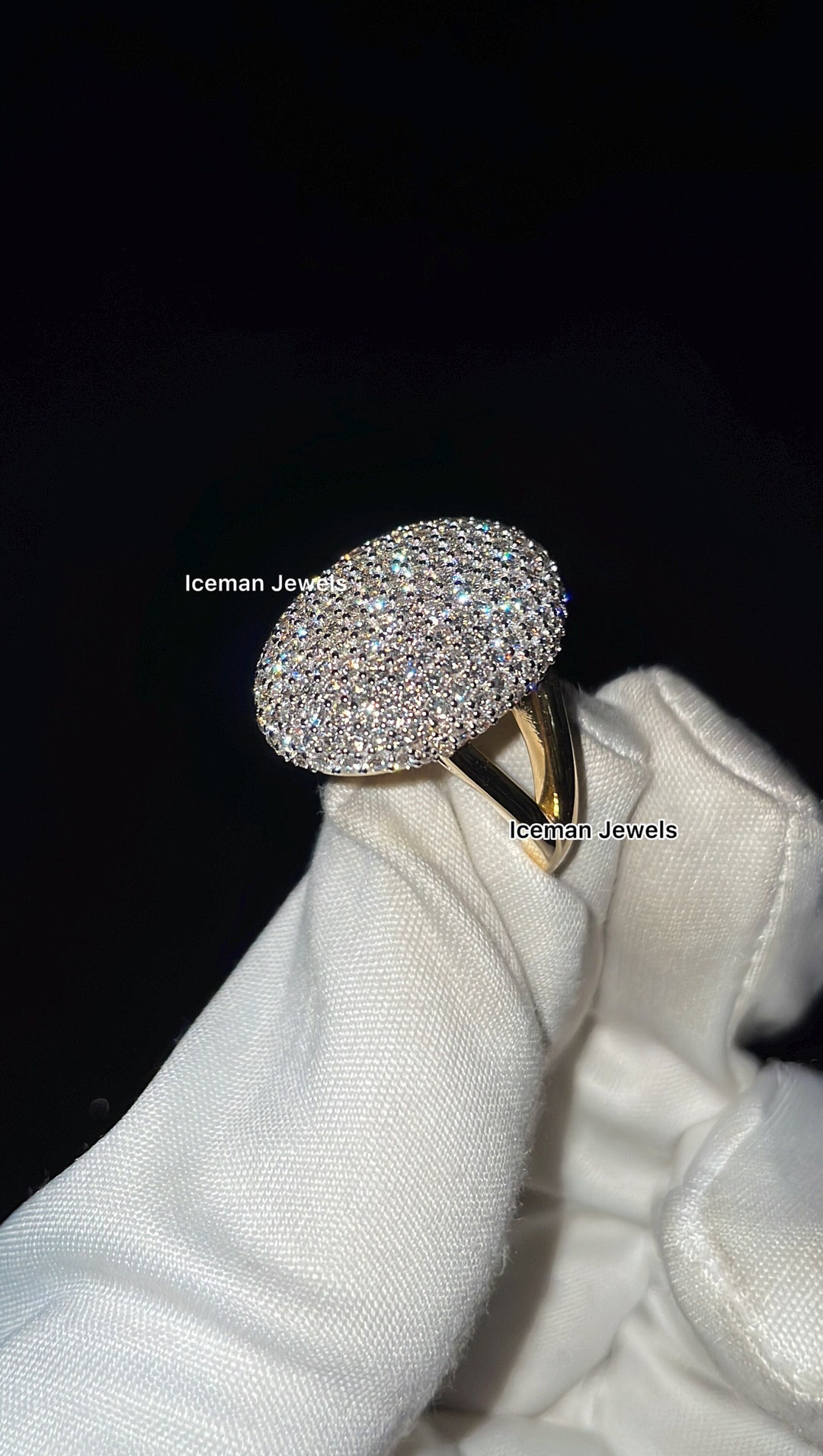 14k Yellow Gold VVS Moissanite Diamond Ring Unisex Moissanite Diamond ...