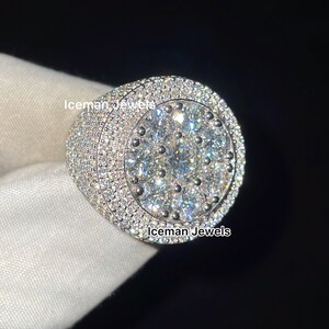 14K Yellow Gold Custom Champion Ring, Customized Iced Out Round Diamond ...