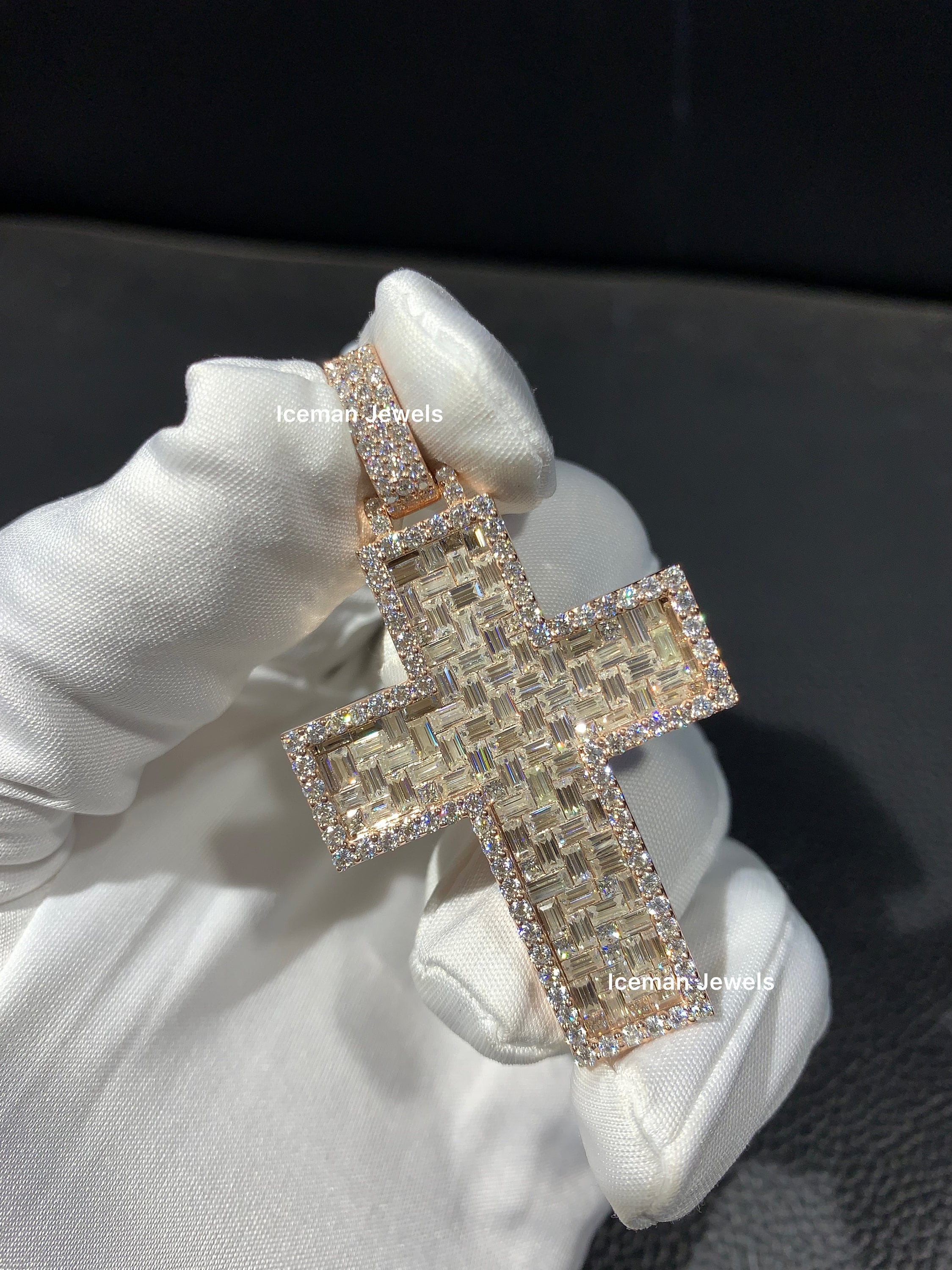 VVS Moissanite Charm Cross Pendant, 925 Silver Iced Out Hip Hop Pendant ...
