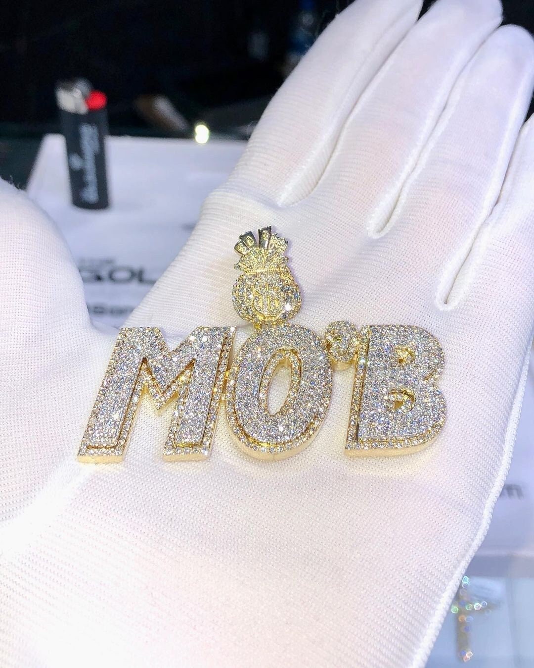 Custom Moissanite Pendant, Any Letters Silver VVS Moissanite Chain ...