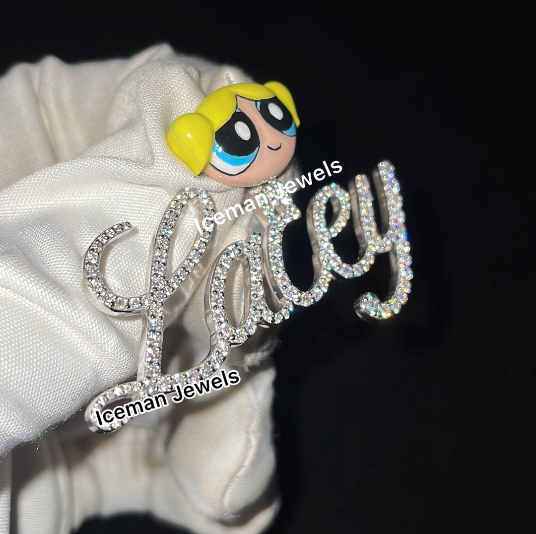 Icy Hip Hop Moissanite Diamond Cursive Personalized Name Necklace Gift ...