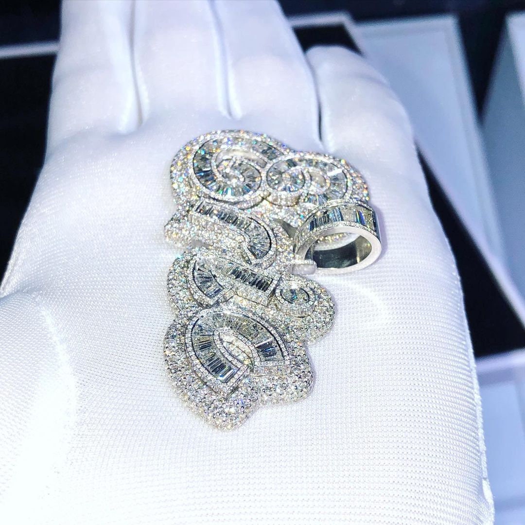 VVS Moissanite Any Letter Pendant, Custom Any Name Iced Out Logo ...