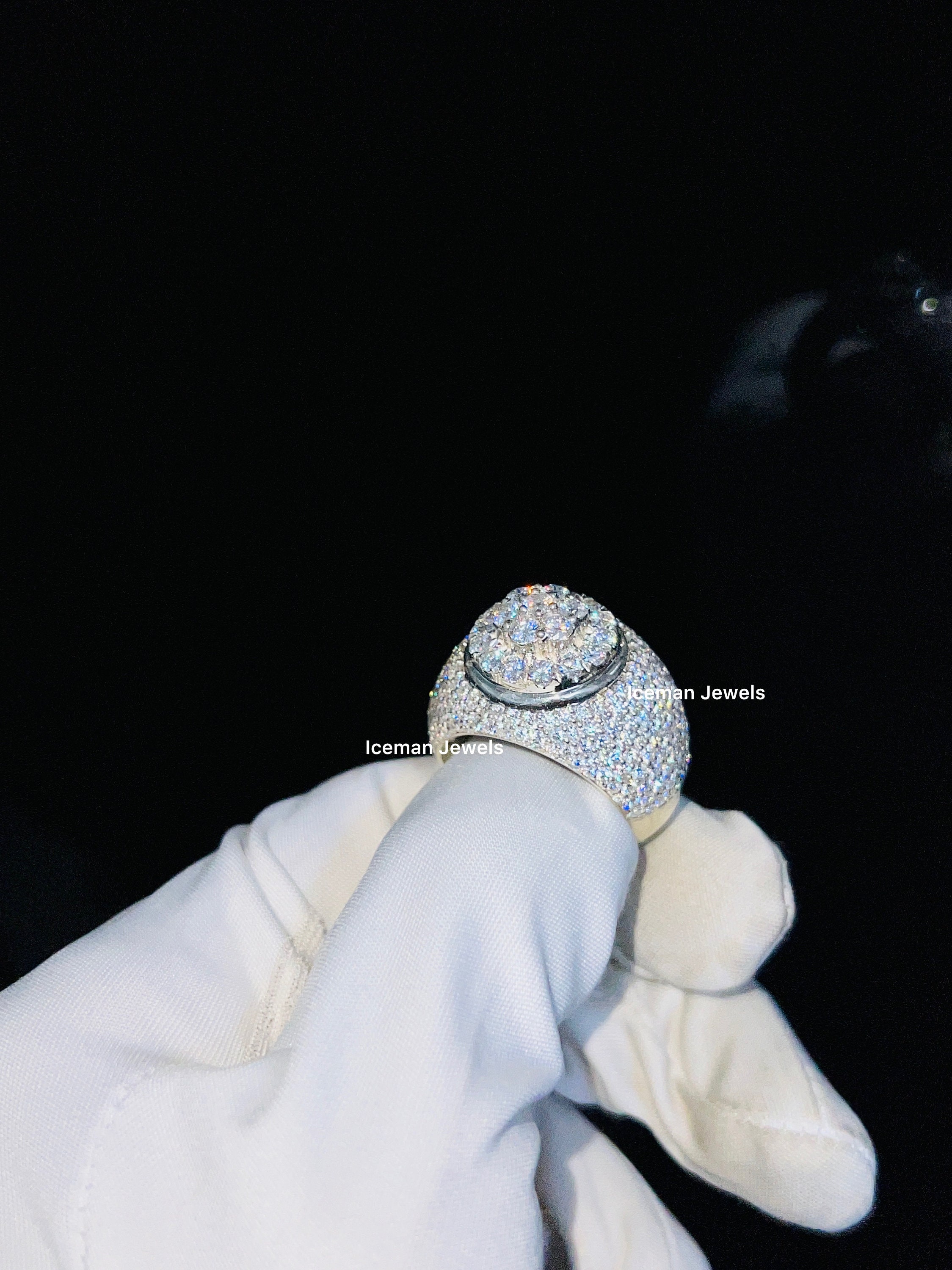 14k Gold VVS Diamond Champion Ring, Men's Iced Out Diamond Ring Hip Hop ...