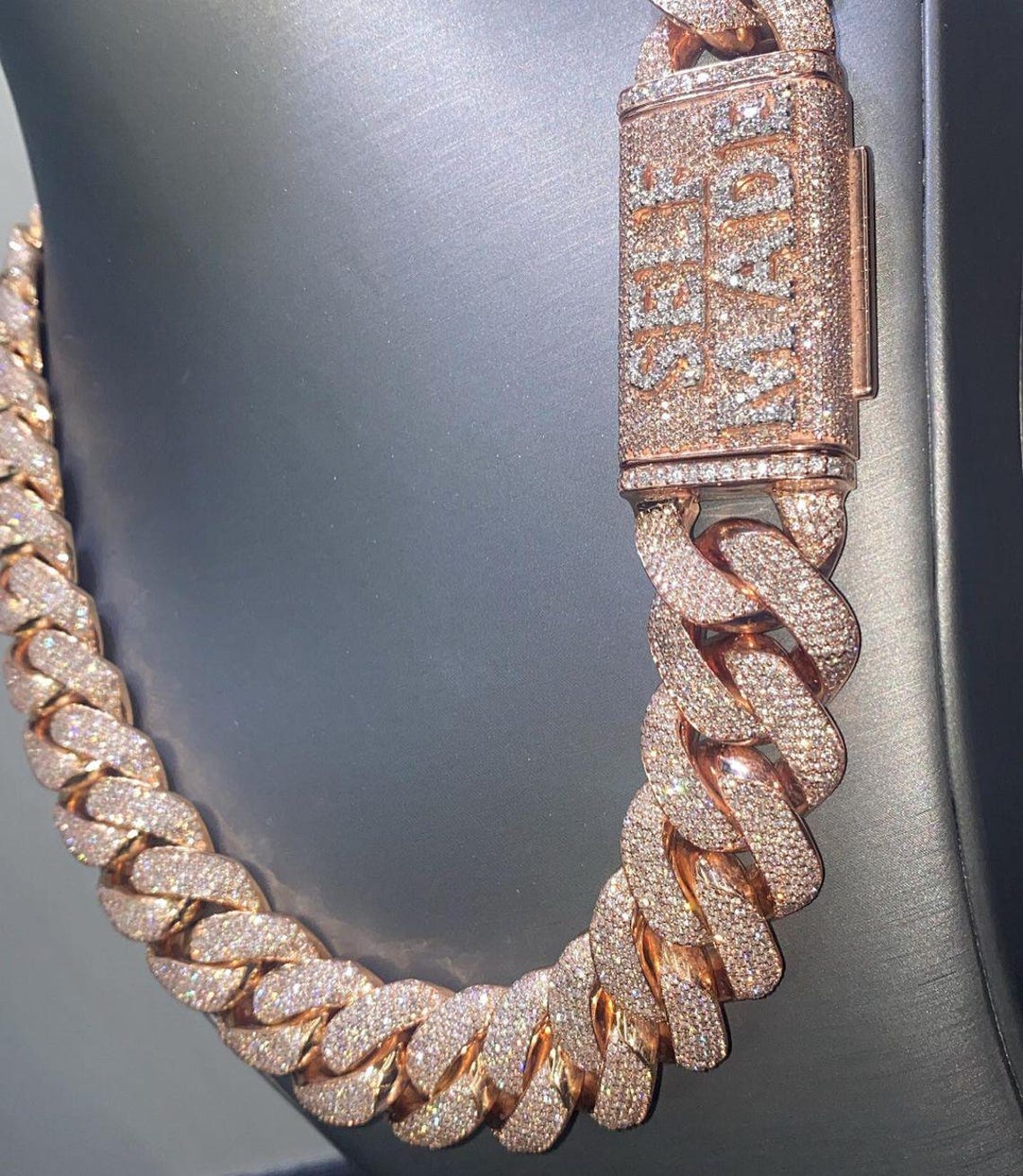 22mm Ice Out VVS1 Moissanite Diamond Cuban Link Chain Men's Bustdown ...