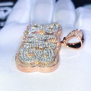 6.67 CTW Round VVS1 Moissanite Letter Pendant, Iced Out Hip Hop ...