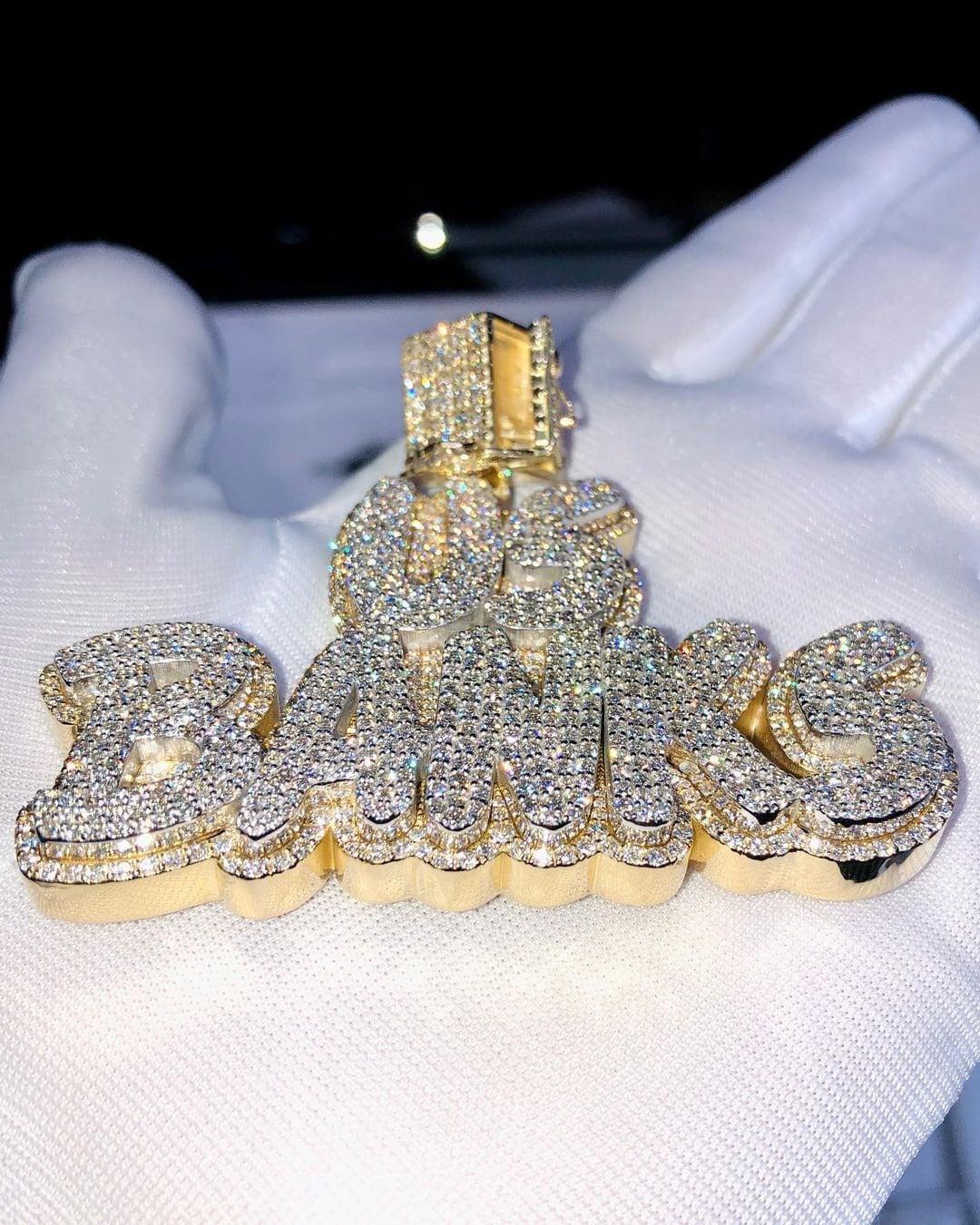 VVS Moissanite Pendant With Custom Bail, Fully Iced Out Diamond Custom ...