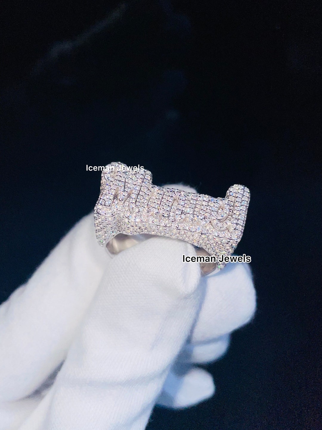 925 Silver Custom Champion Ring, Customized Iced Out VVS Diamond Ring ...