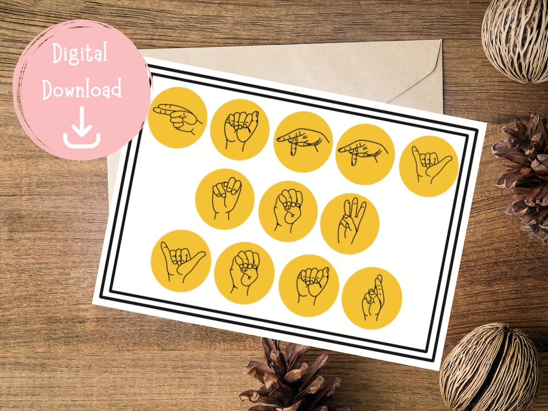 ASL Happy New Year Printable Card, Printable Greeting Card, Sign ...