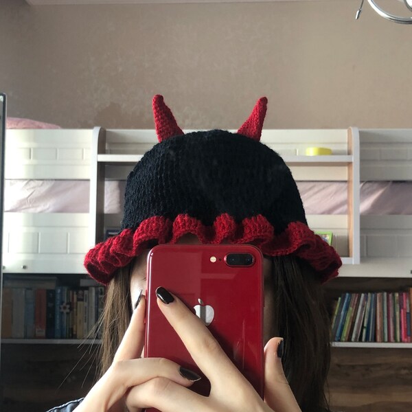 Devil Hat - Etsy