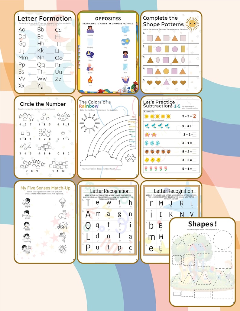 Downloadable Tiny Thinkers Activity Workbook for Pre-k Kids - Etsy