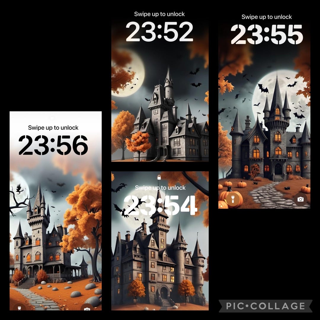4 Pack Spooky Phone Background, Wallpaper, Fall, Halloween - Etsy
