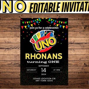 UNO Invitation - Etsy