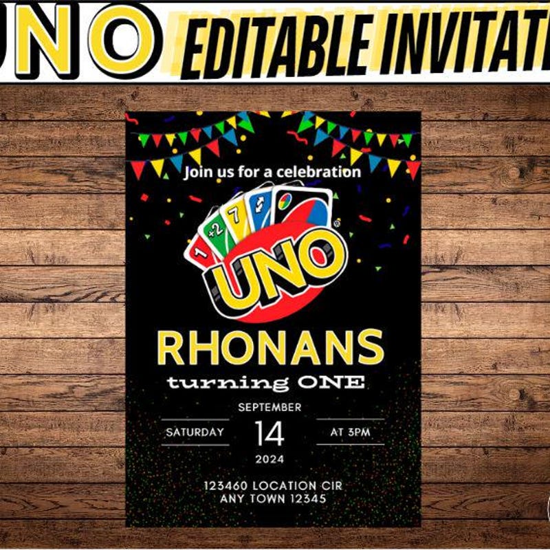 Uno Invitation - Etsy