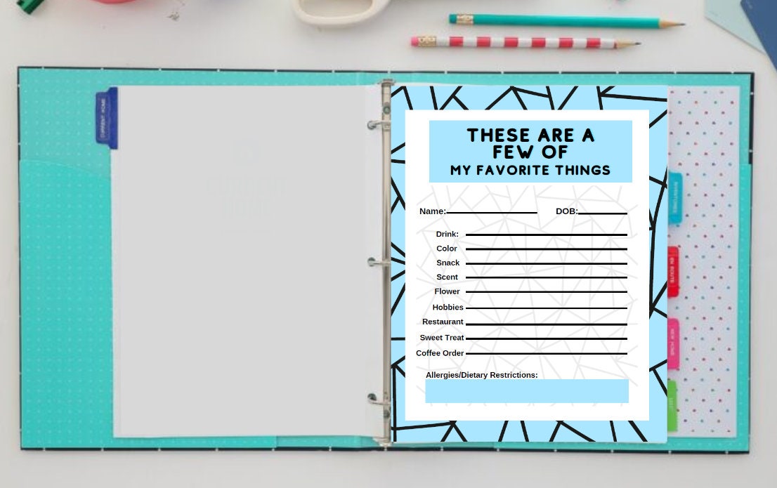Favorite Things Survy - Etsy