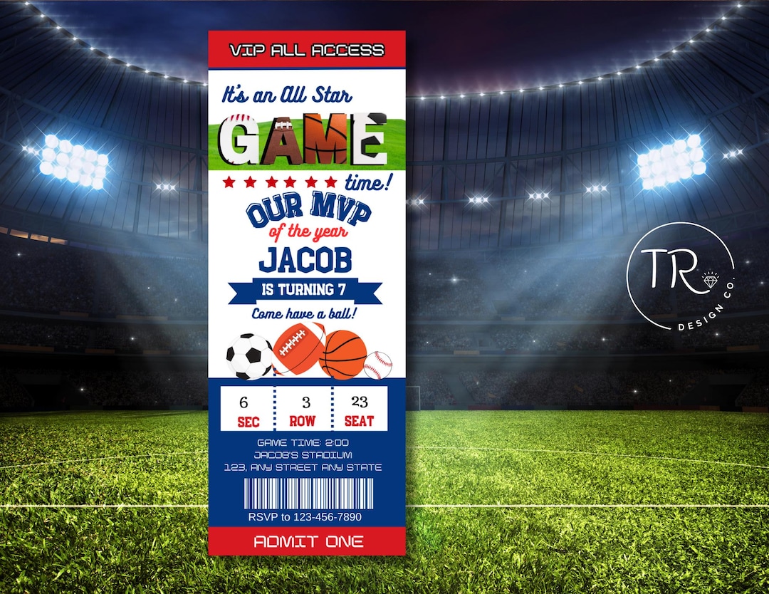 Sports Theme Invitation - Etsy