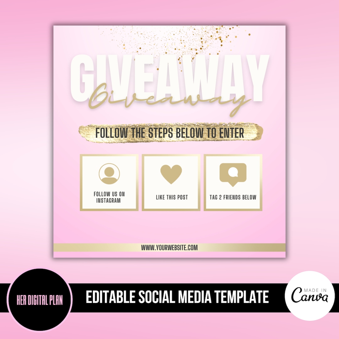 Giveaway Flyer | Editable Social Media Template | DIY Canva Instagram ...