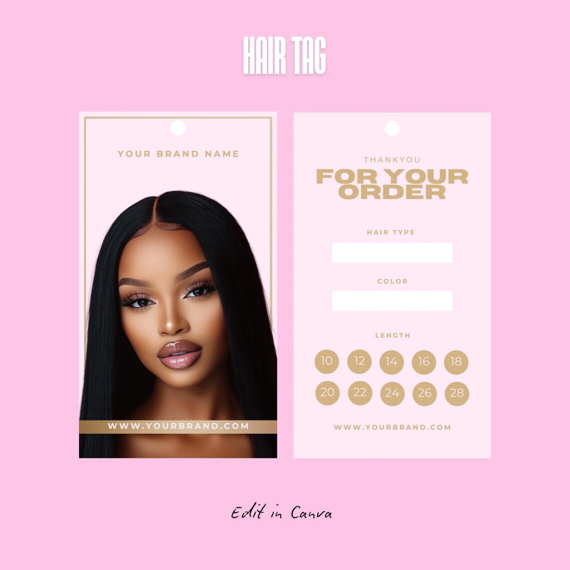 Hair Branding Kit, Web Banners, Canva Templates, Printable Hair ...