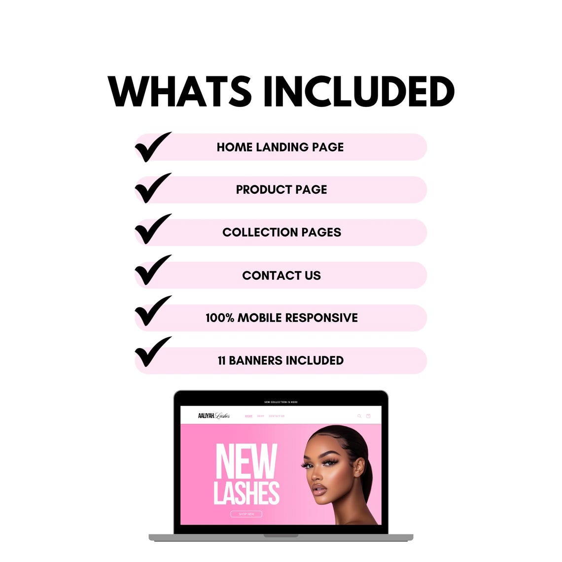 Lash Website Design, Lashes Website Template, Branding Template, Beauty ...
