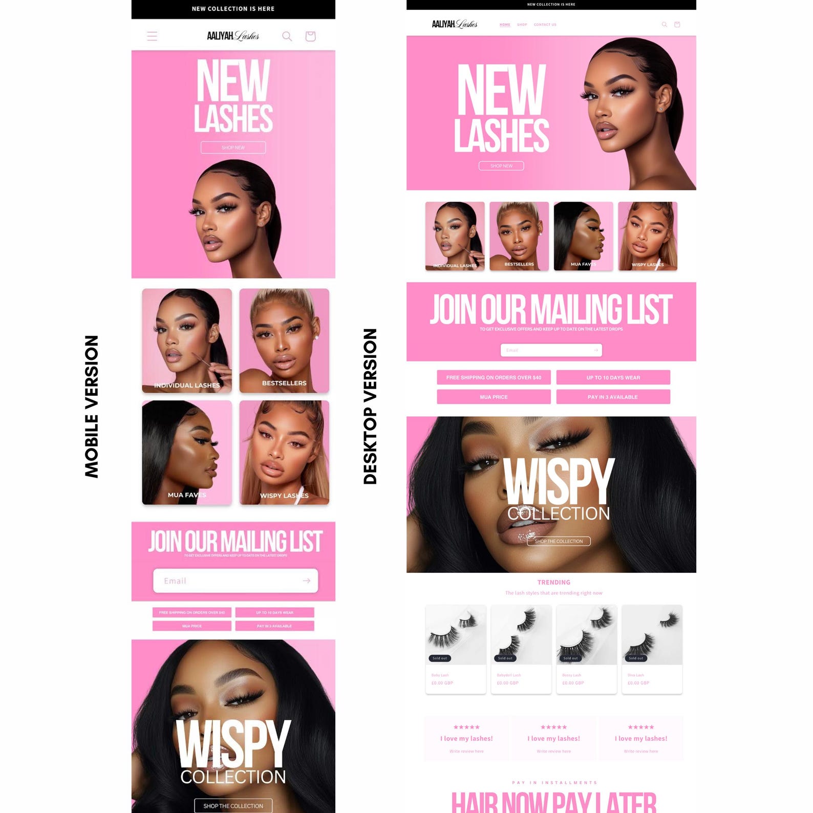 Lash Website Design, Lashes Website Template, Branding Template, Beauty ...