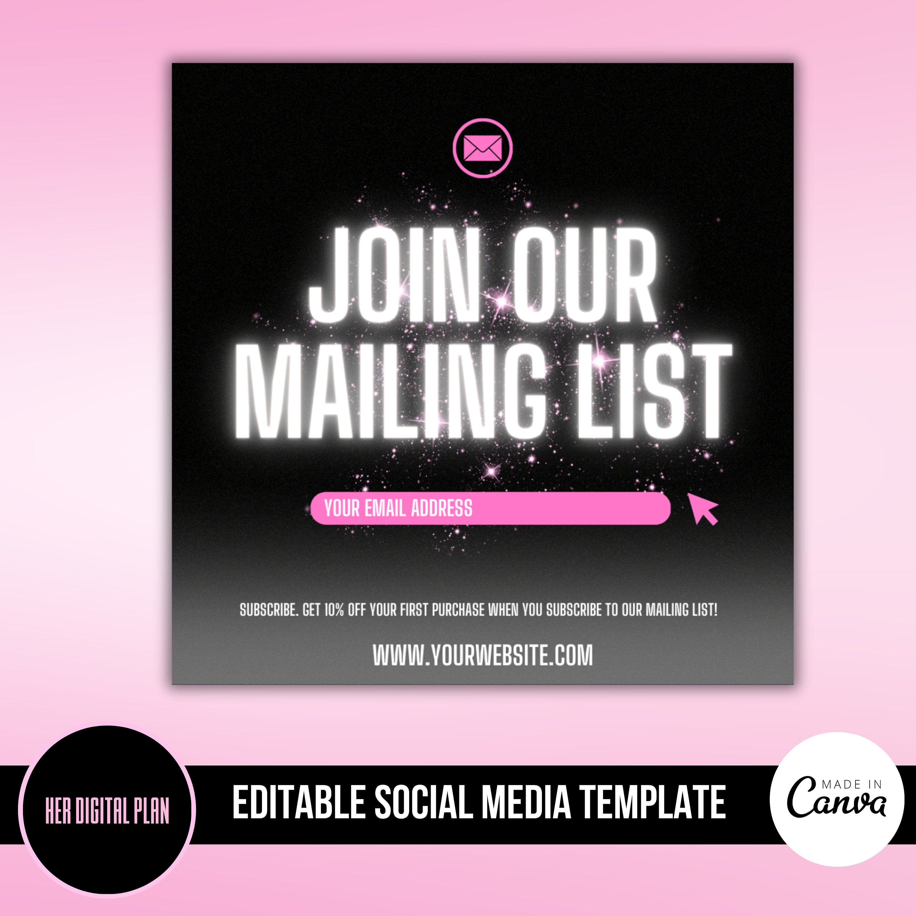 Mailing List| Editable Template DIY Flyer Social Media Canva Client ...