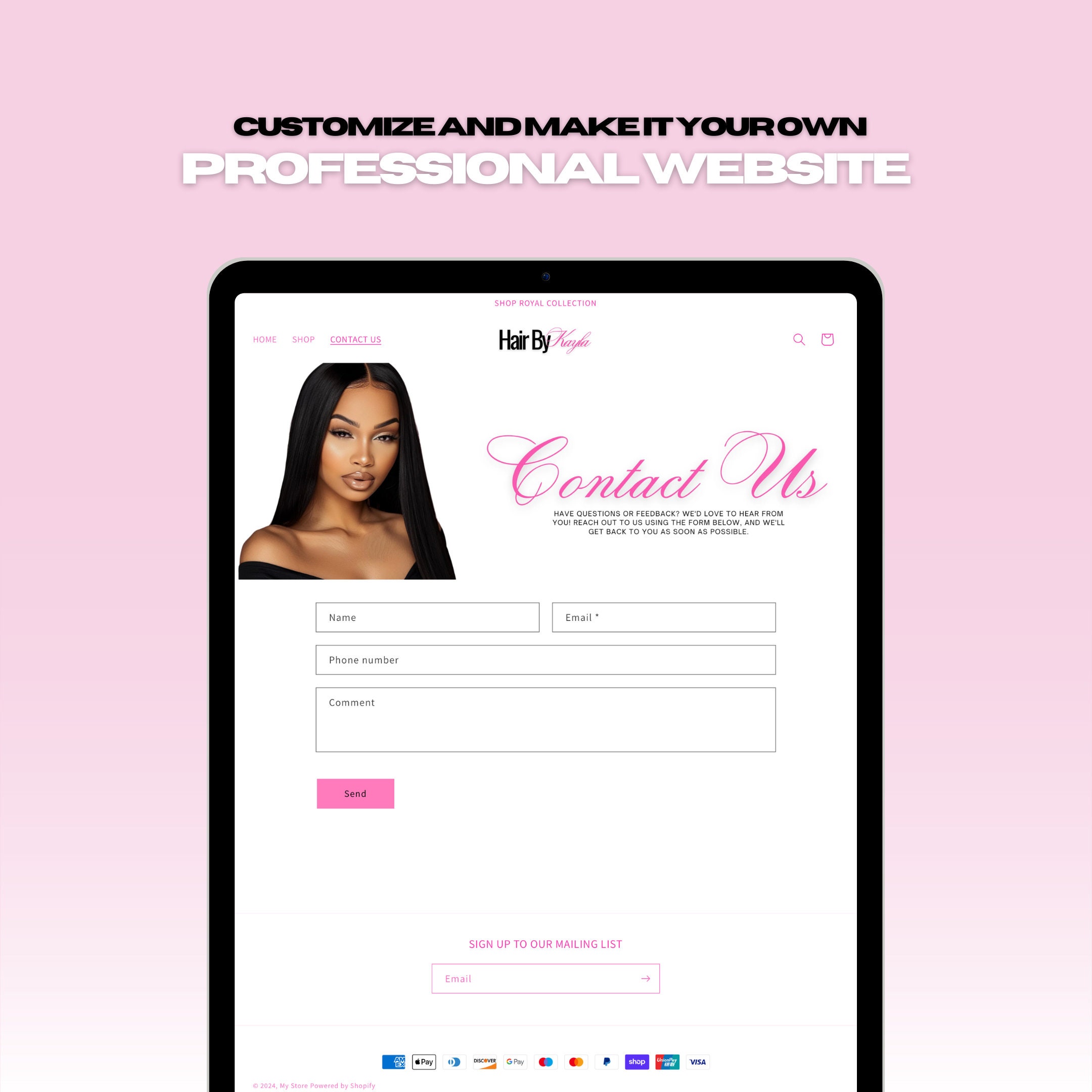 Luxury Hair Website Design, Hair Website Template, Hair Branding ...