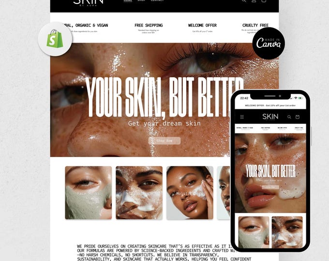 Skincare Shopify Theme, Skincare Website, Cosmetics Natural Bodycare ...