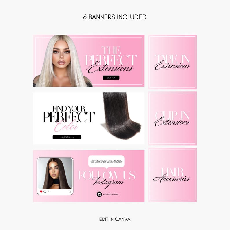 Shopify Hair Website Design, Hair Extensions Website Template, Hair ...