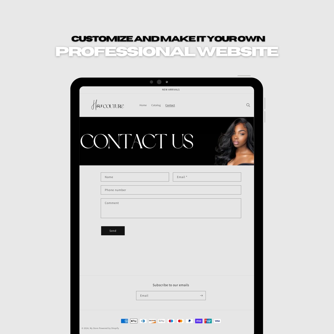 Luxury Hair Website Design, Hair Website Template, Hair Branding ...