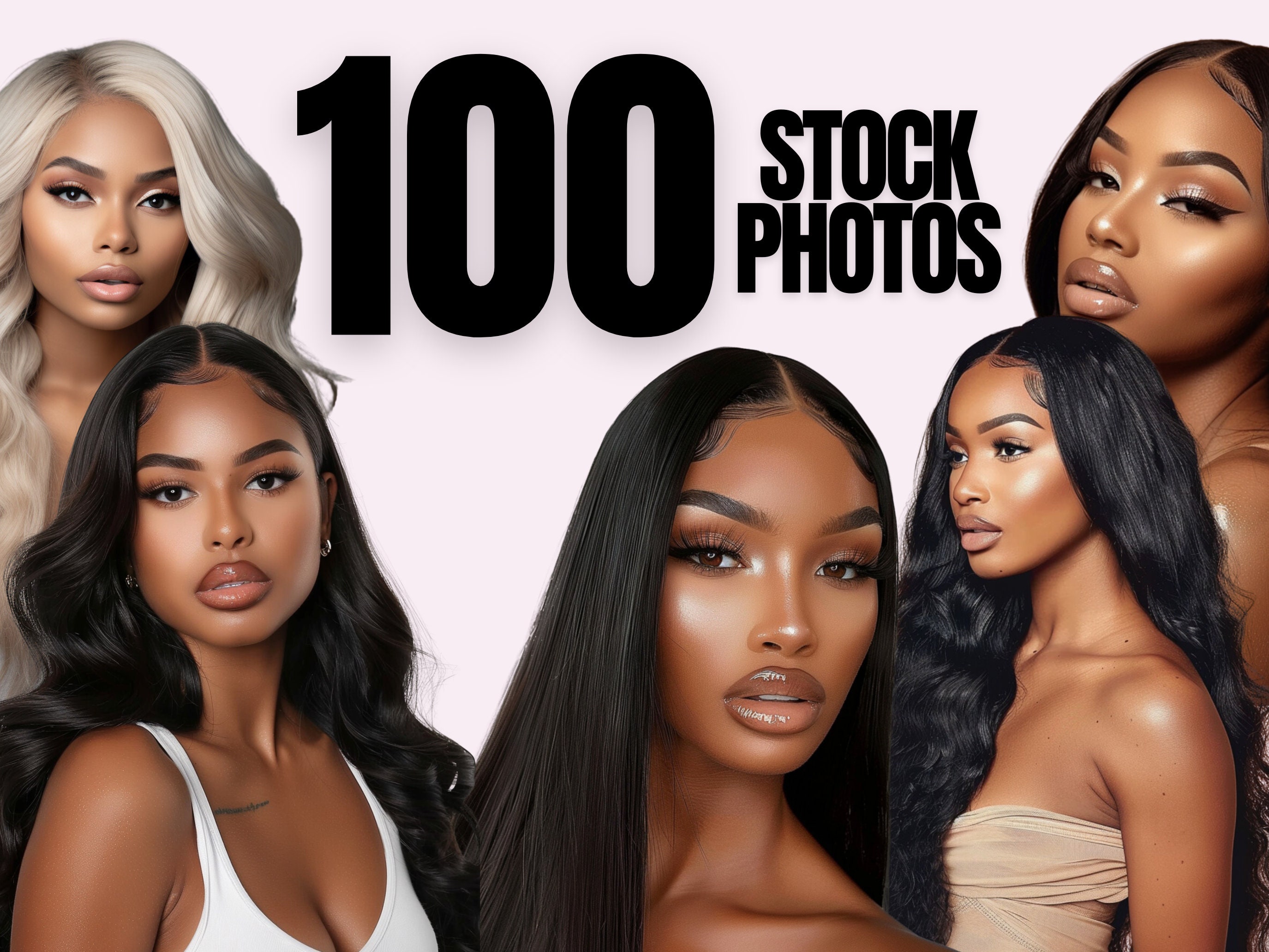 100 Stock Photos Hair Bundle, Hair Stock Images, Beauty Photoshoot ...