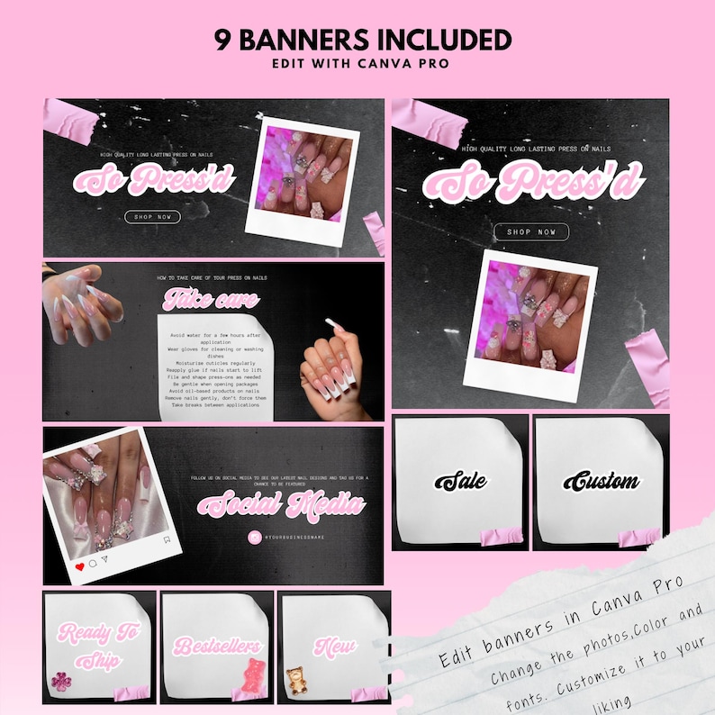 Nail Website Template, Luxury Nail Website Design, Website Banners ...
