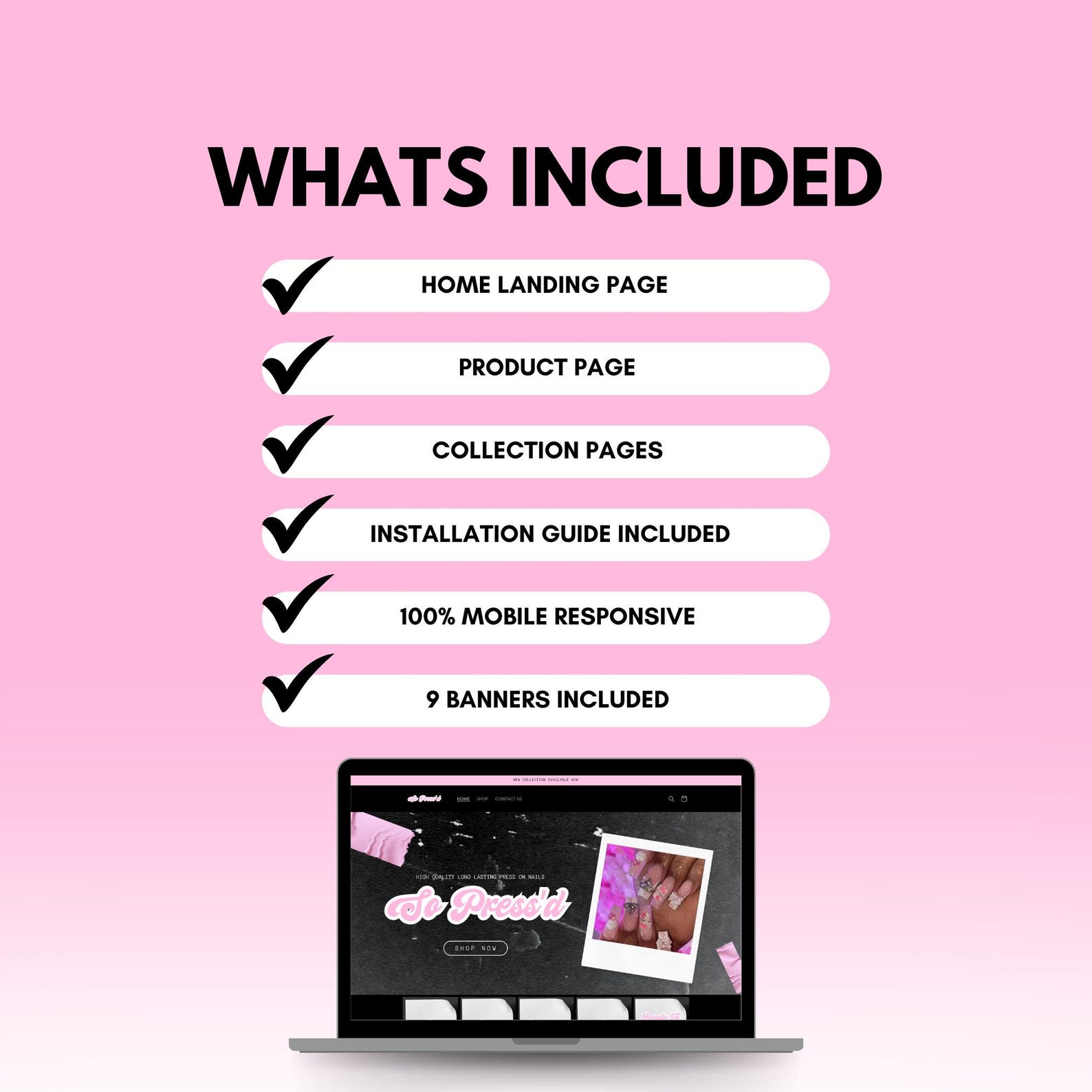 Nail Website Template, Luxury Nail Website Design, Website Banners ...