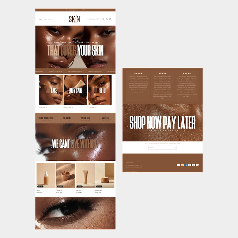 Shopify Skin Care Website Design, Shopify Skincare Website Template ...