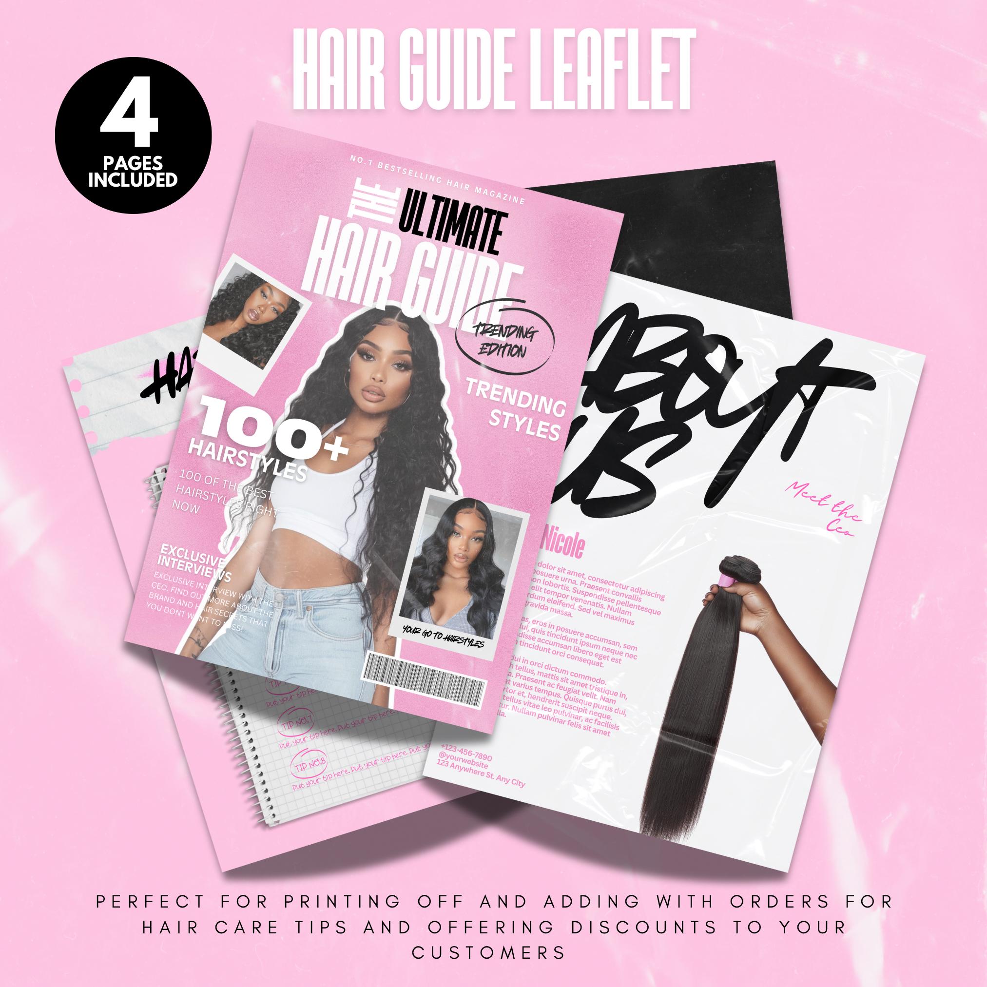 Magazine Template, Hair Guide, Lash Guide, Beauty Magazine Catalog for ...