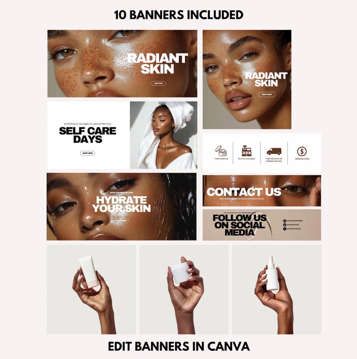 10 Skin Care Banners, Skincare Website Template, Branding Template ...