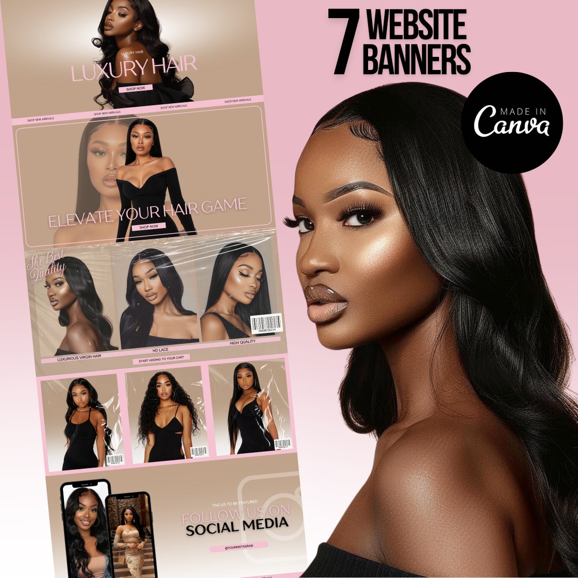 Website Banners, DIY Web Banner Template Design, Shopify Website ...