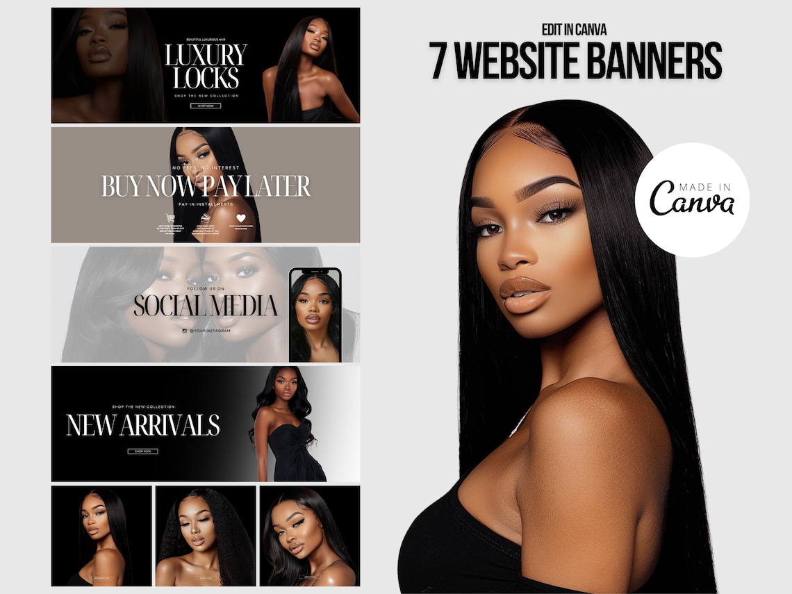 Website Banners, DIY Web Banner Template Design, Shopify Website ...