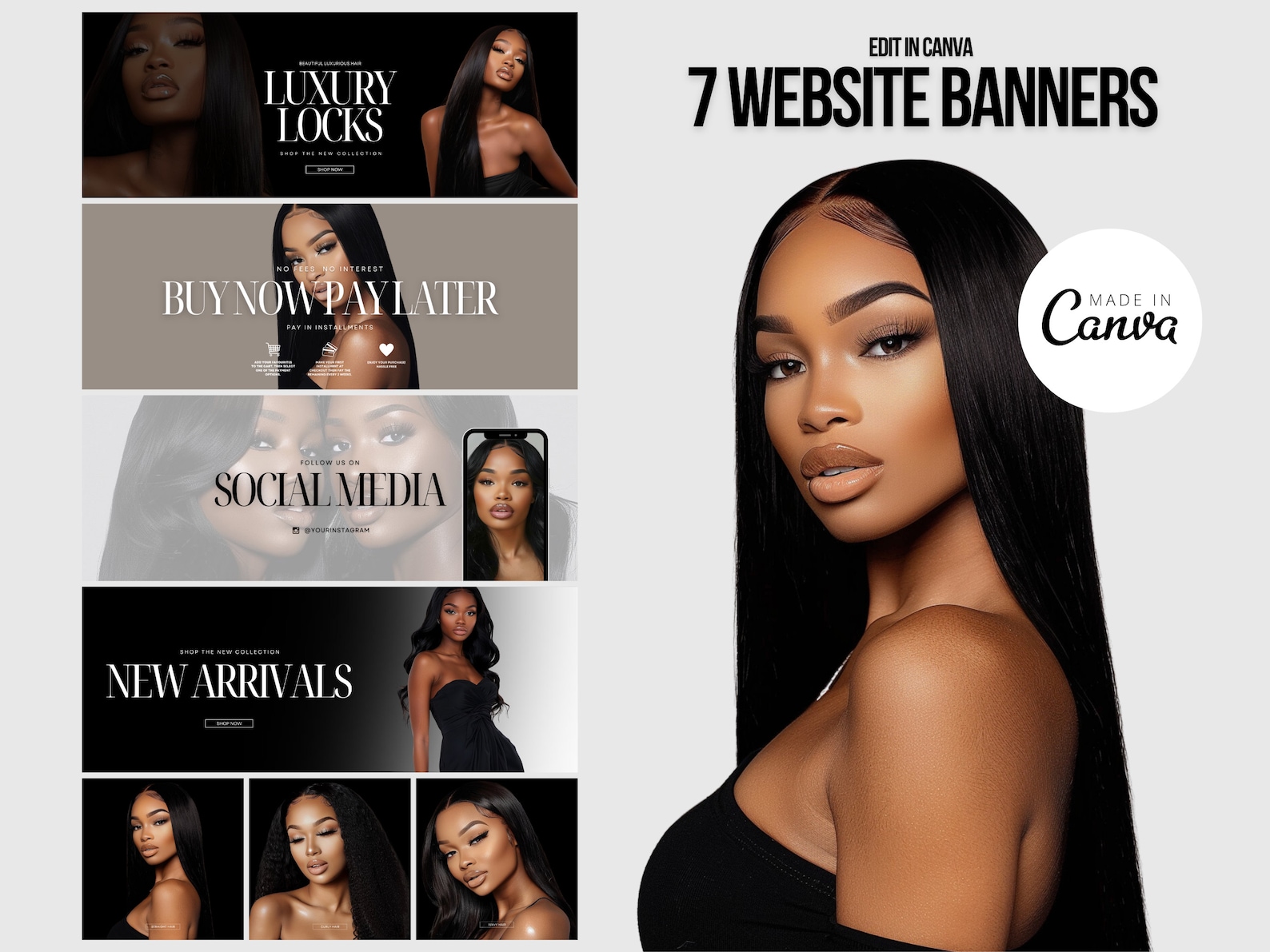 Website Banners, DIY Web Banner Template Design, Shopify Website ...
