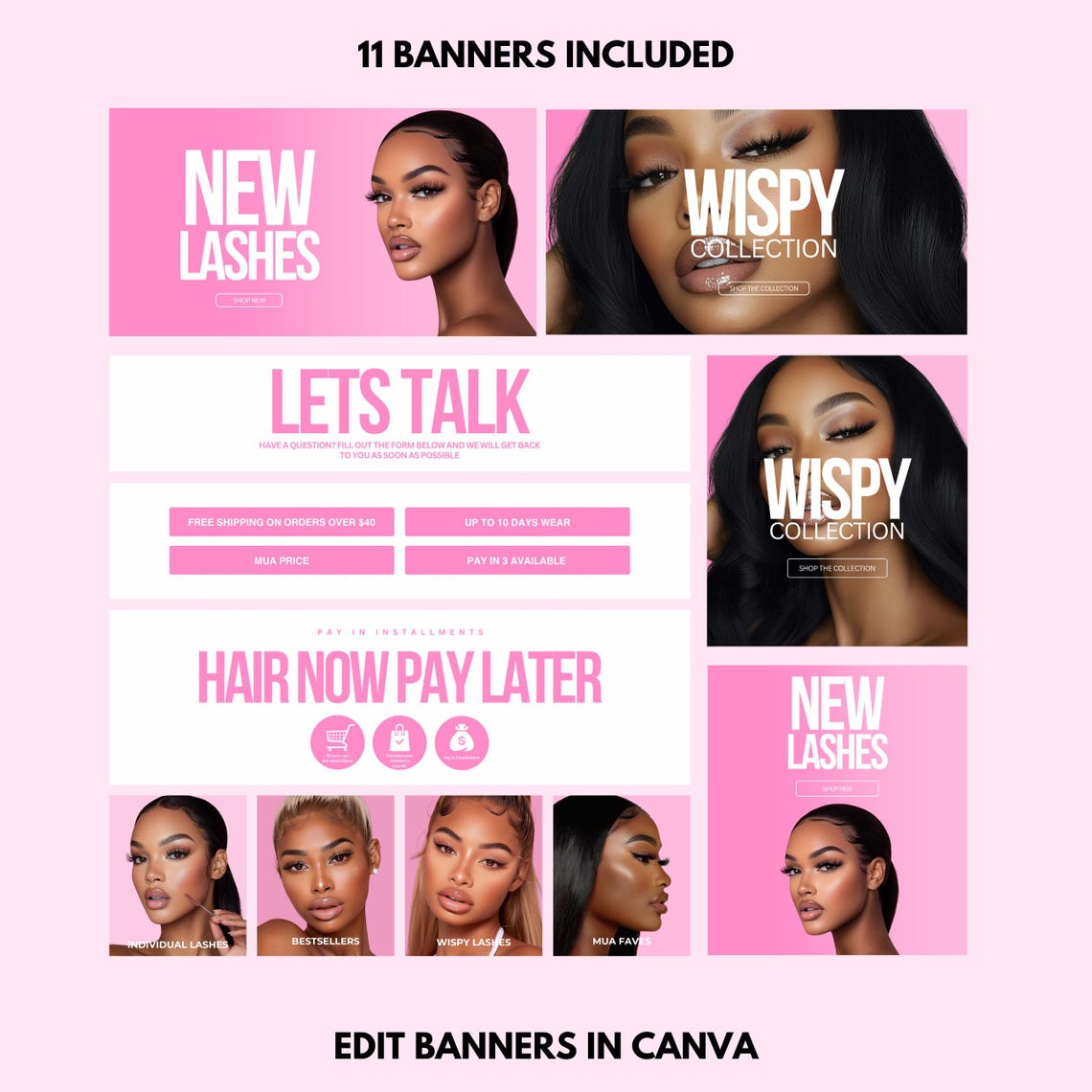 Lash Website Design, Lashes Website Template, Branding Template, Beauty ...