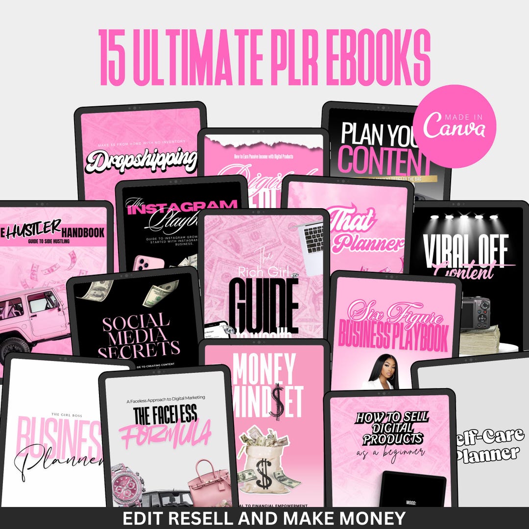 15 PLR Ebooks, Girl Boss Bundle, MRR Included, Done for You Ebook ...