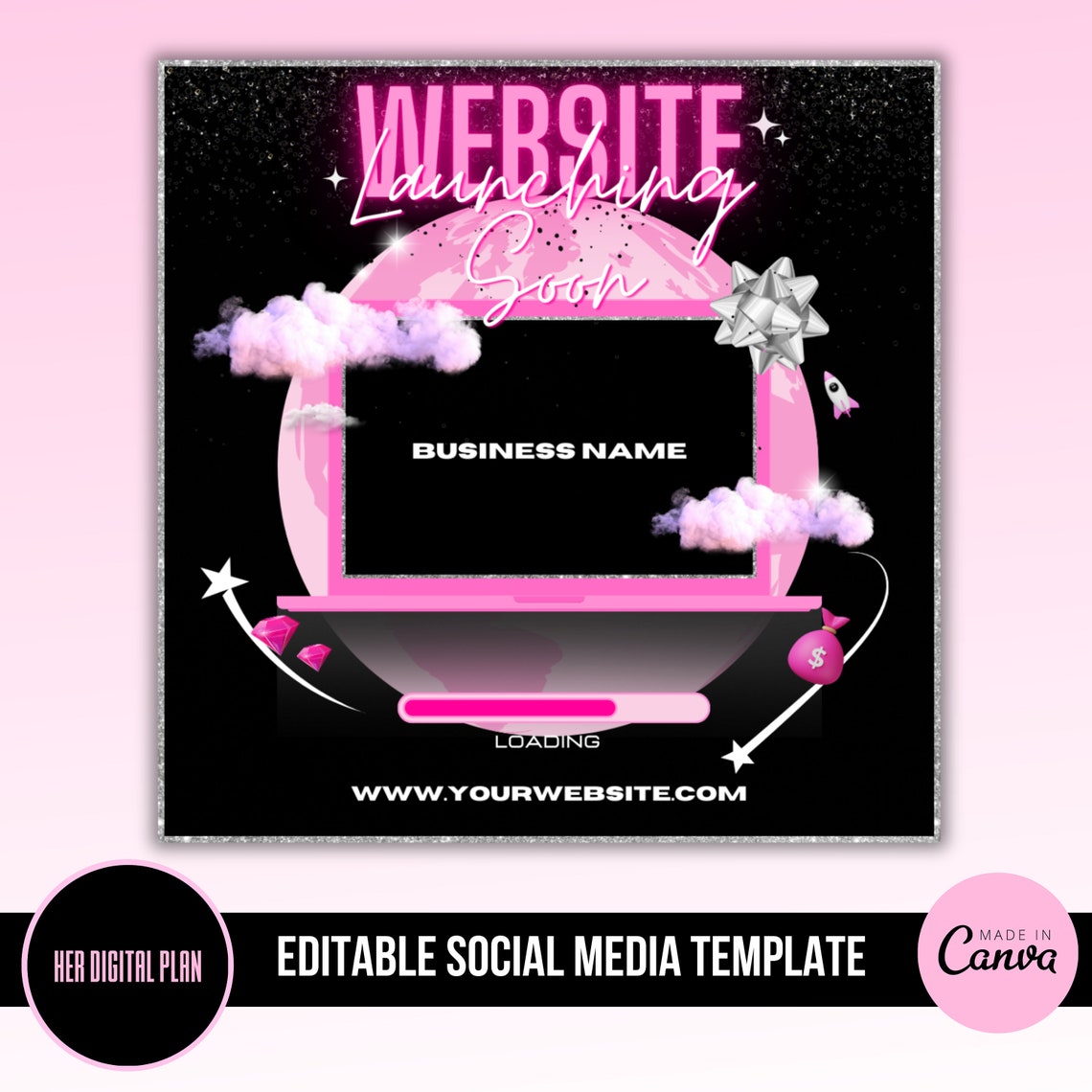 Website Launch Flyer Template, Web Banner, Booking Site, Social Media ...