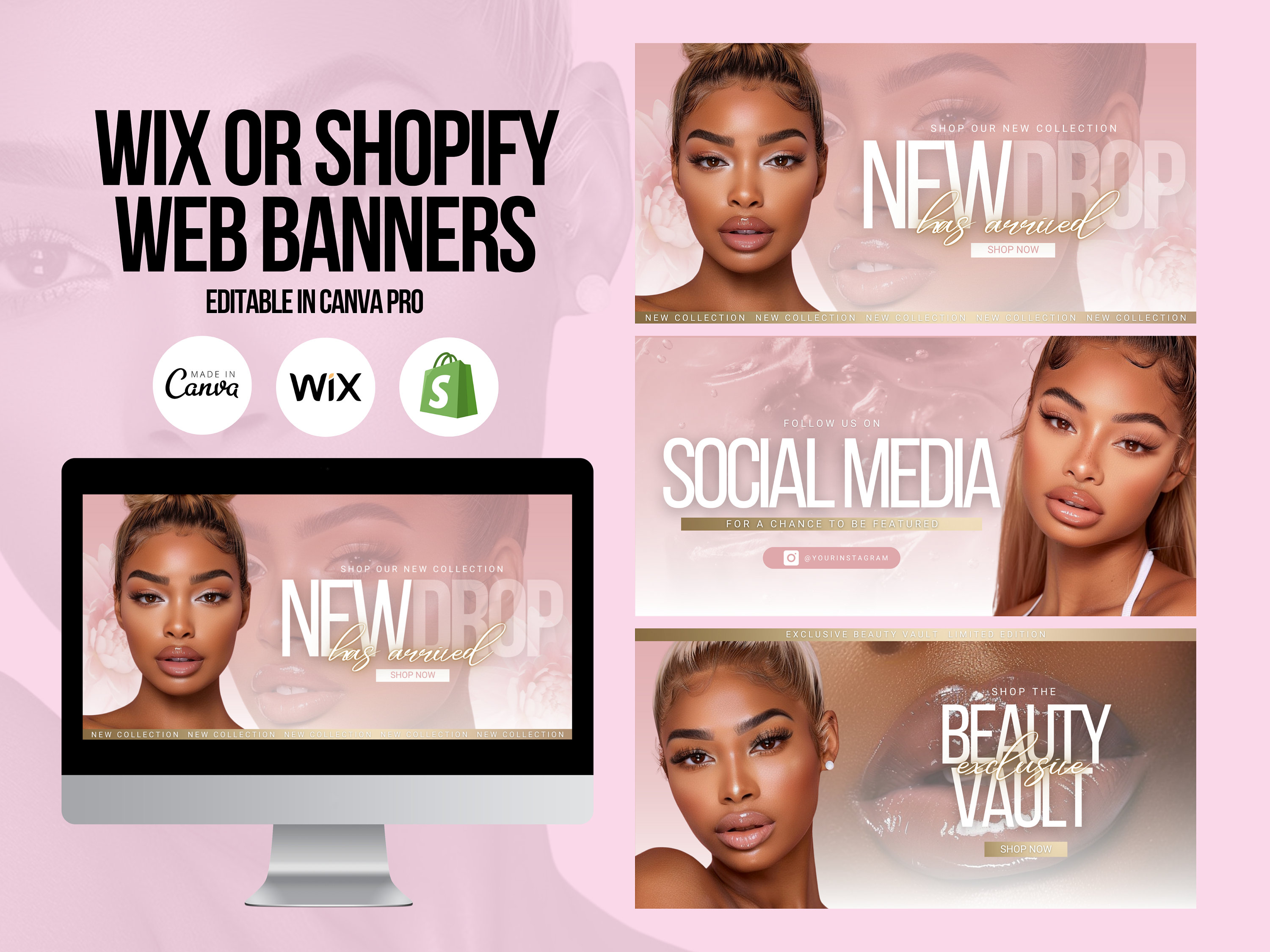 Website Banners, DIY Web Banner Template Design, Shopify Website ...